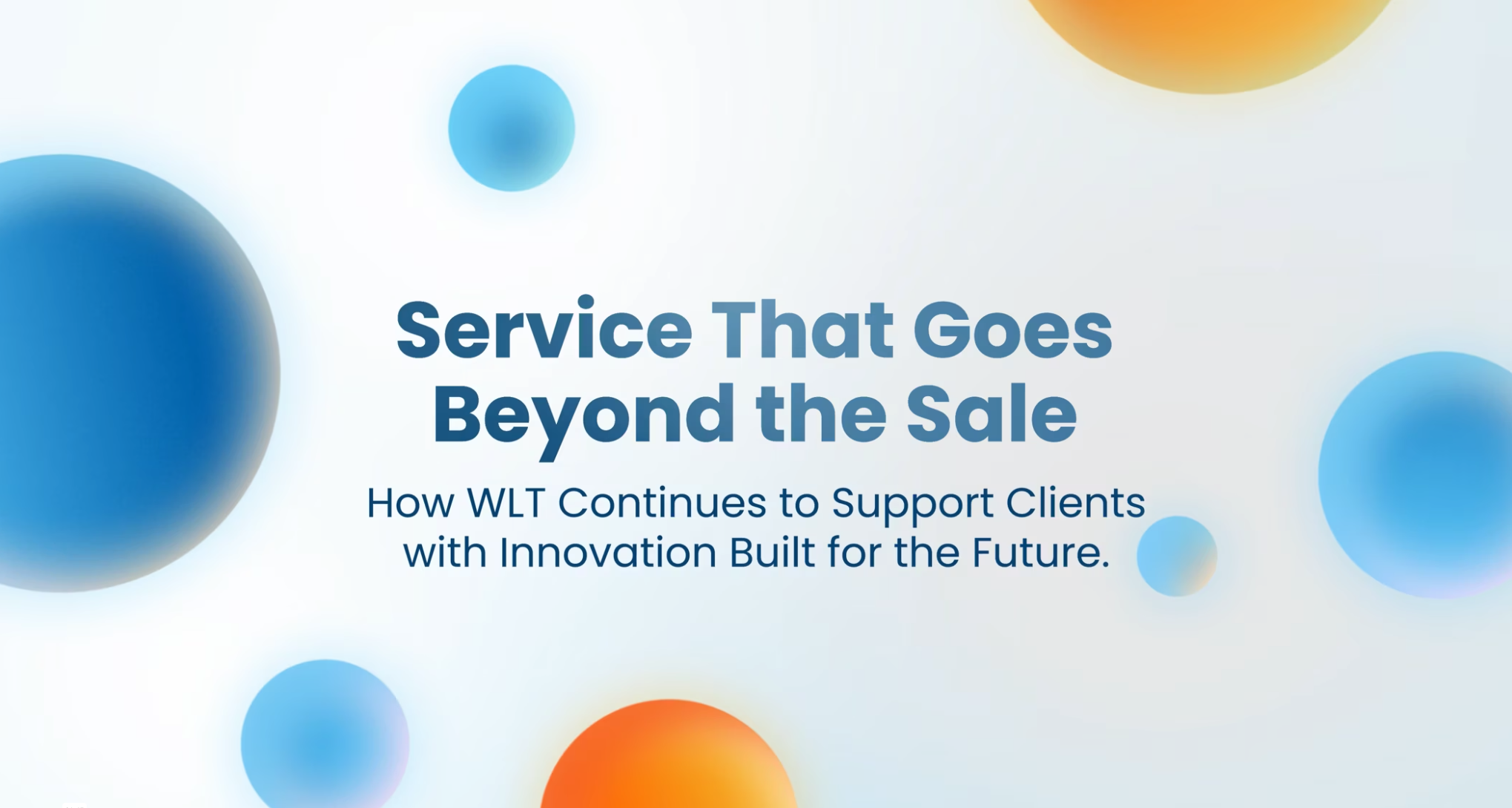 Service That Goes Beyond the Sale - WLT Software